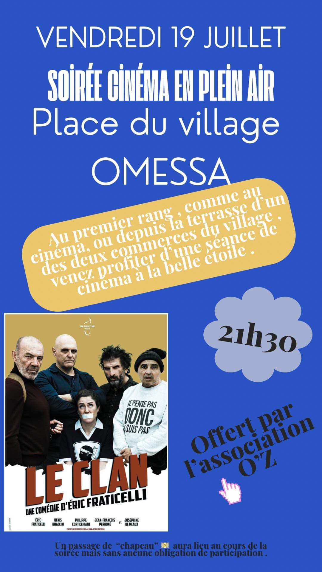 Cinéma en plein air - Mairie Omessa - Corse